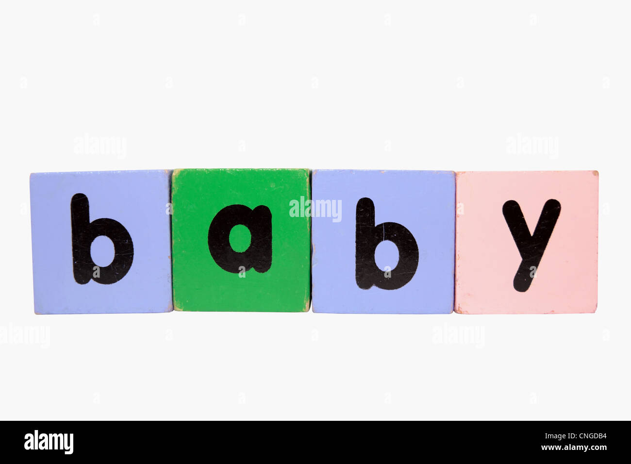 assorted childrens toy letter building blocks against a white ...