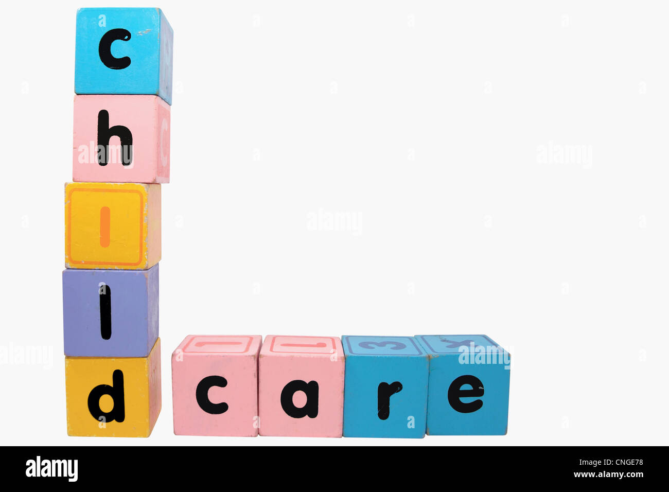 assorted childrens toy letter building blocks against a white ...