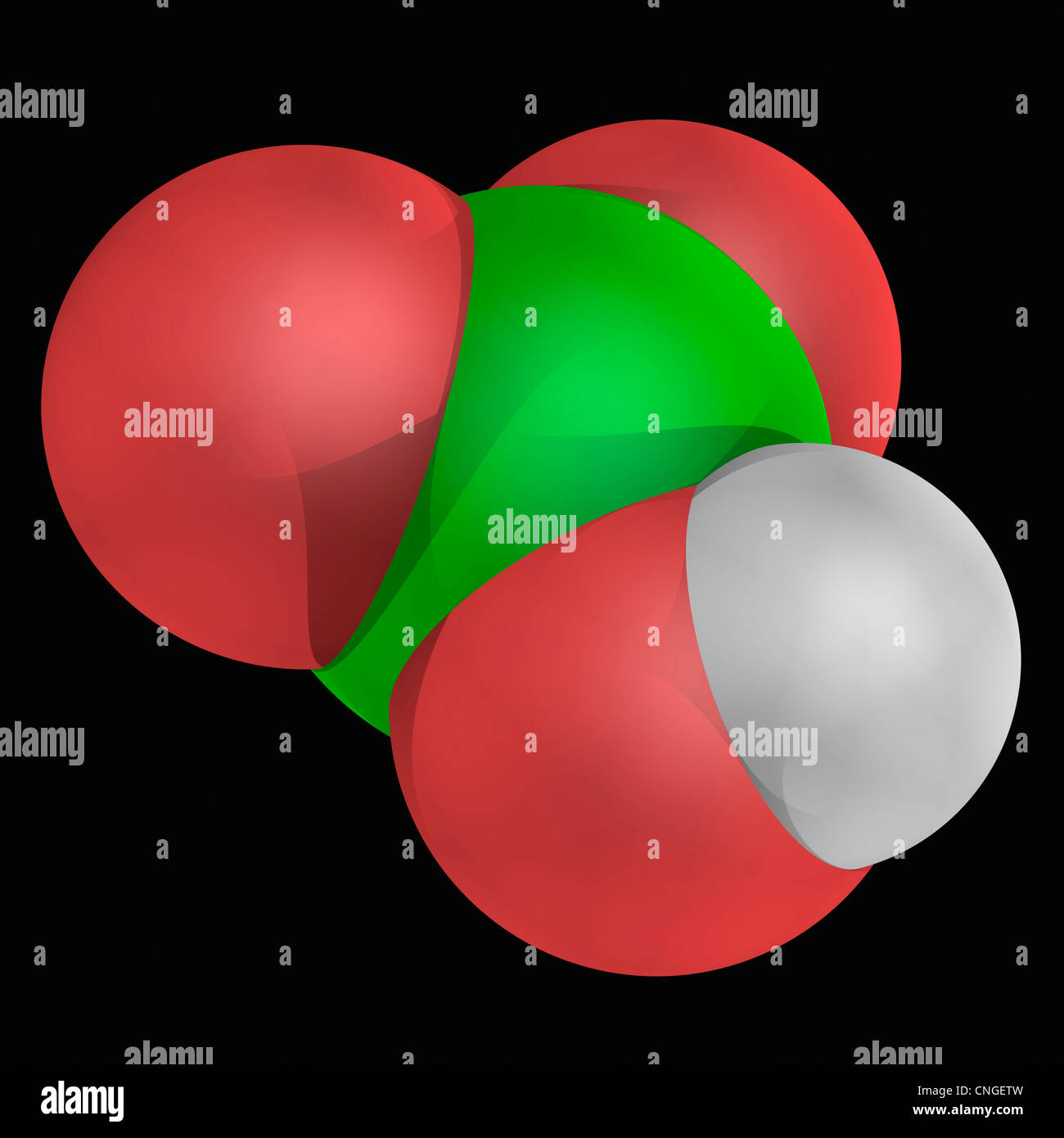 Chloric acid molecule Stock Photo - Alamy