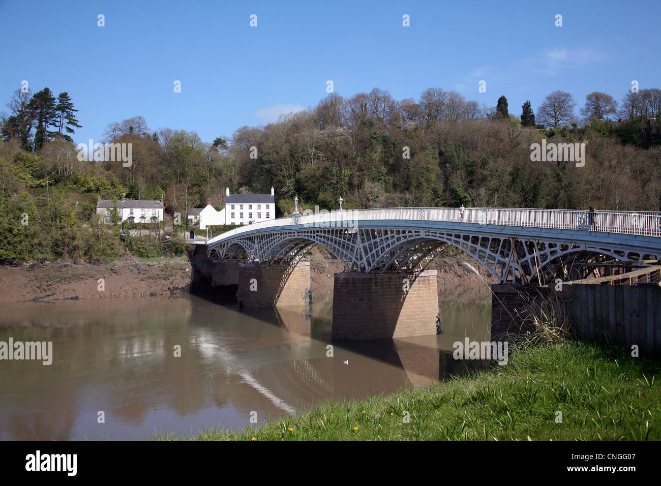 Beautiful cast iron bridge over the River Wye, built by John Rennie in ...