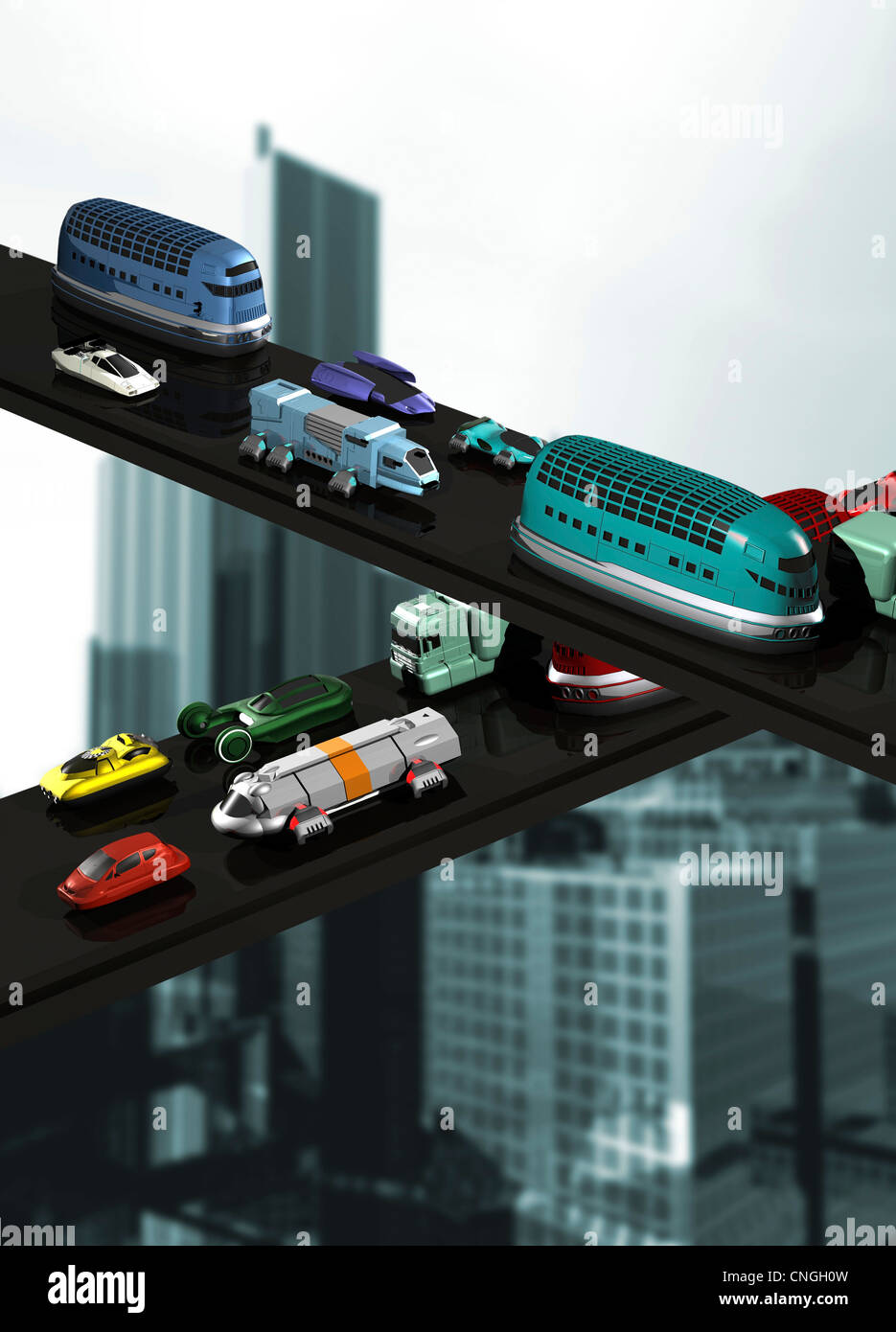 Futuristic transport artwork Stock Photo - Alamy