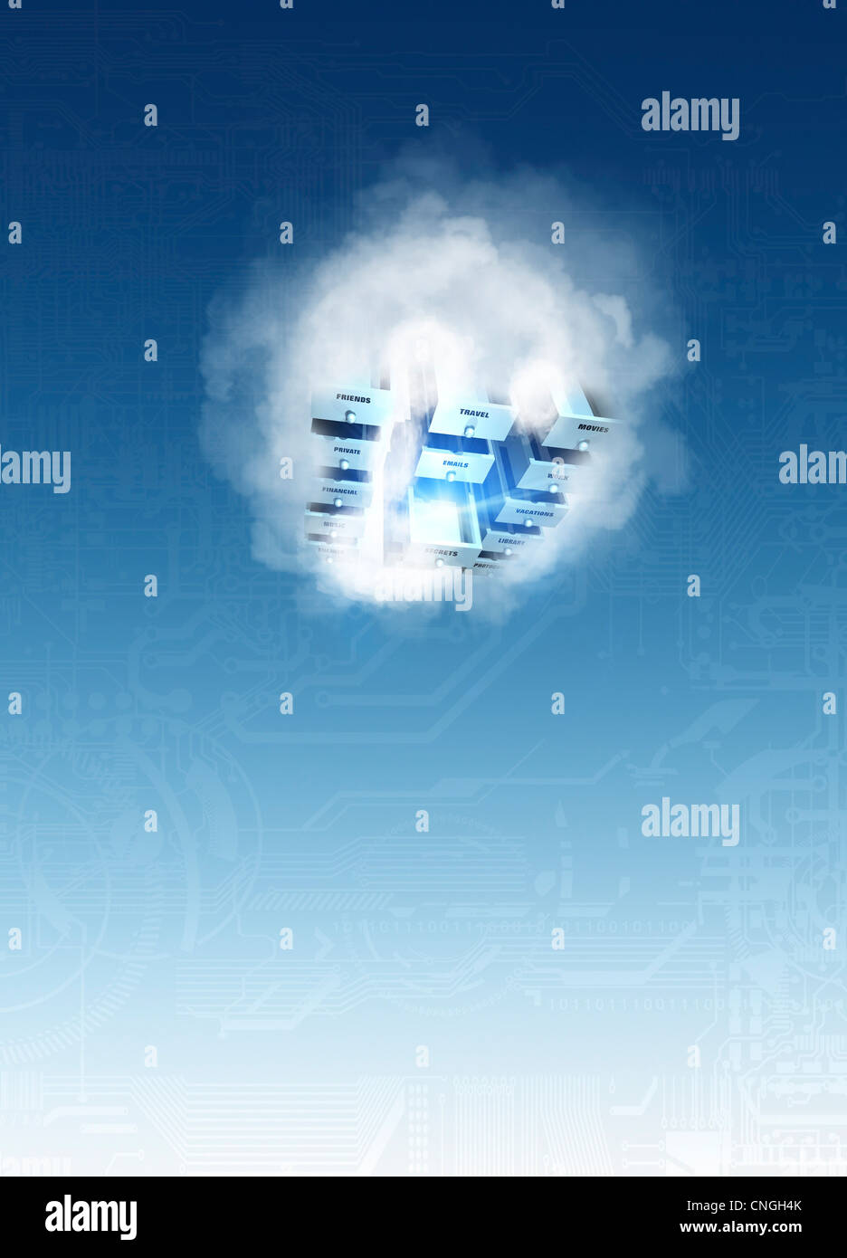 Cloud computing conceptual artwork Stock Photo - Alamy