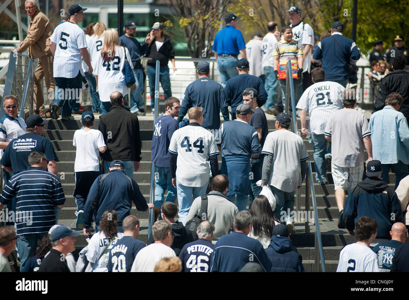 Thousands of fans arrive for the home opener at Yankee Stadium in the ...