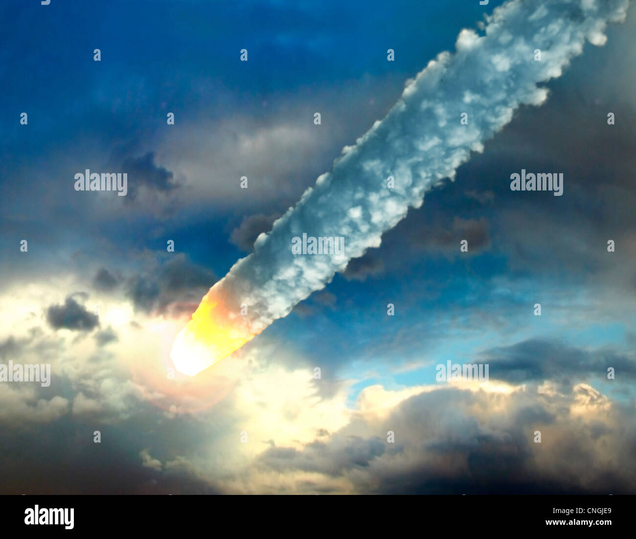 Meteor in the Earth's atmosphere artwork Stock Photo - Alamy