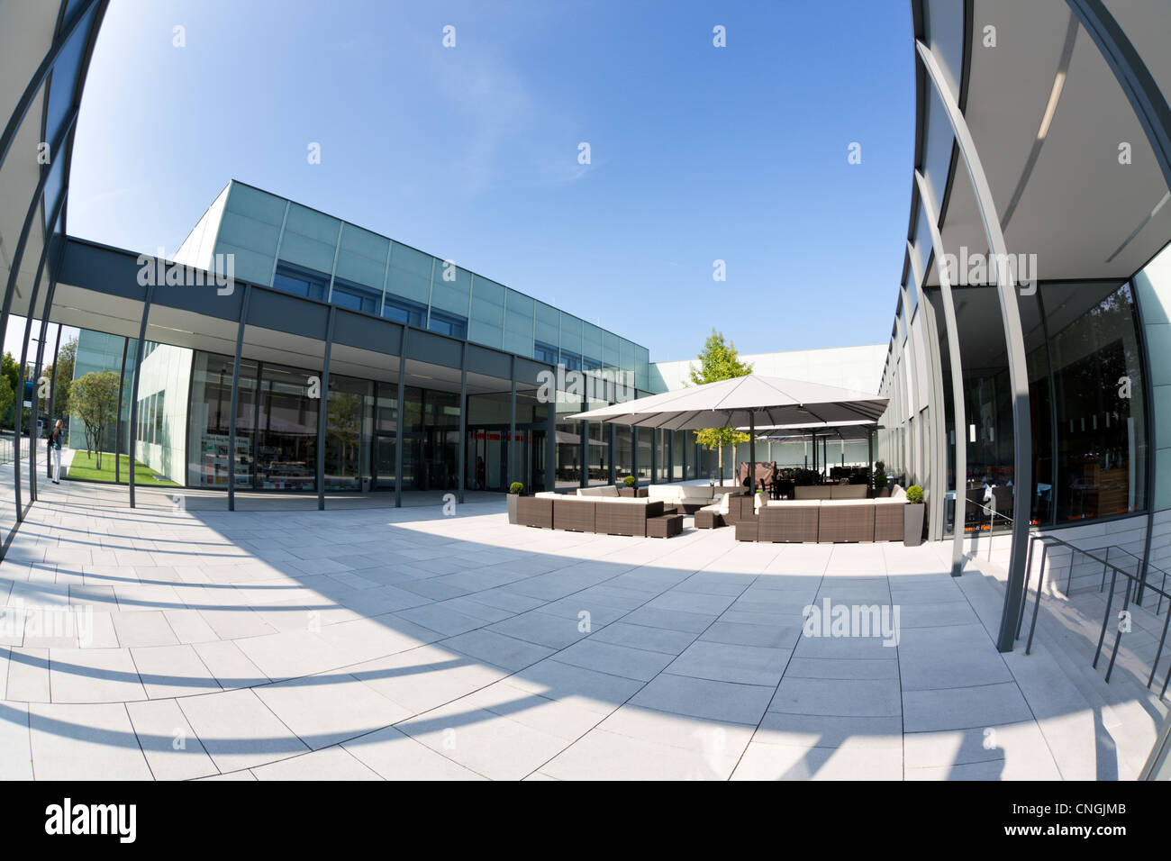 Entrance area of Museum Folkwang, Essen. Fisheye view Stock Photo - Alamy
