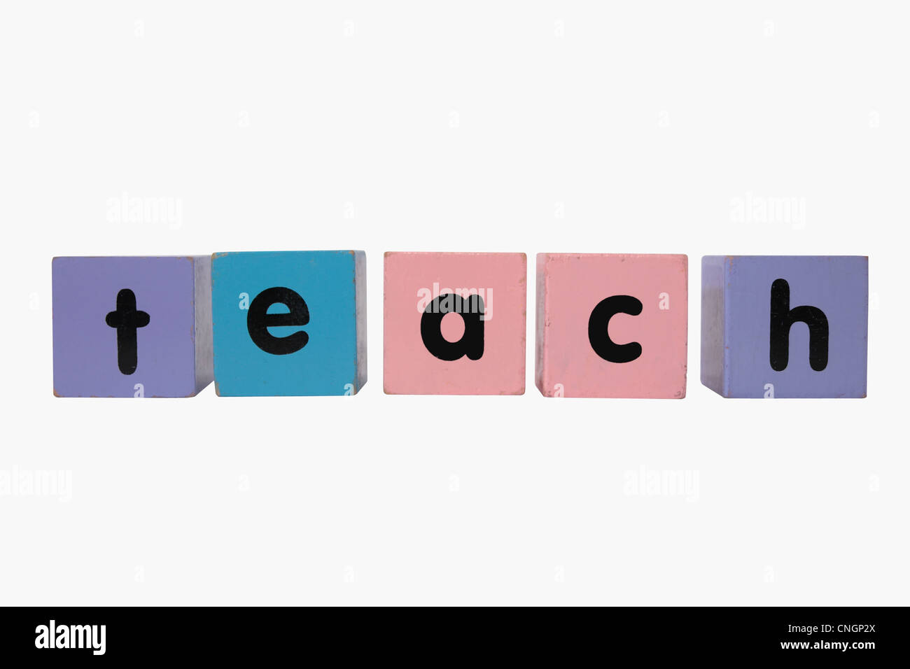 assorted childrens toy letter building blocks against a cloud ...