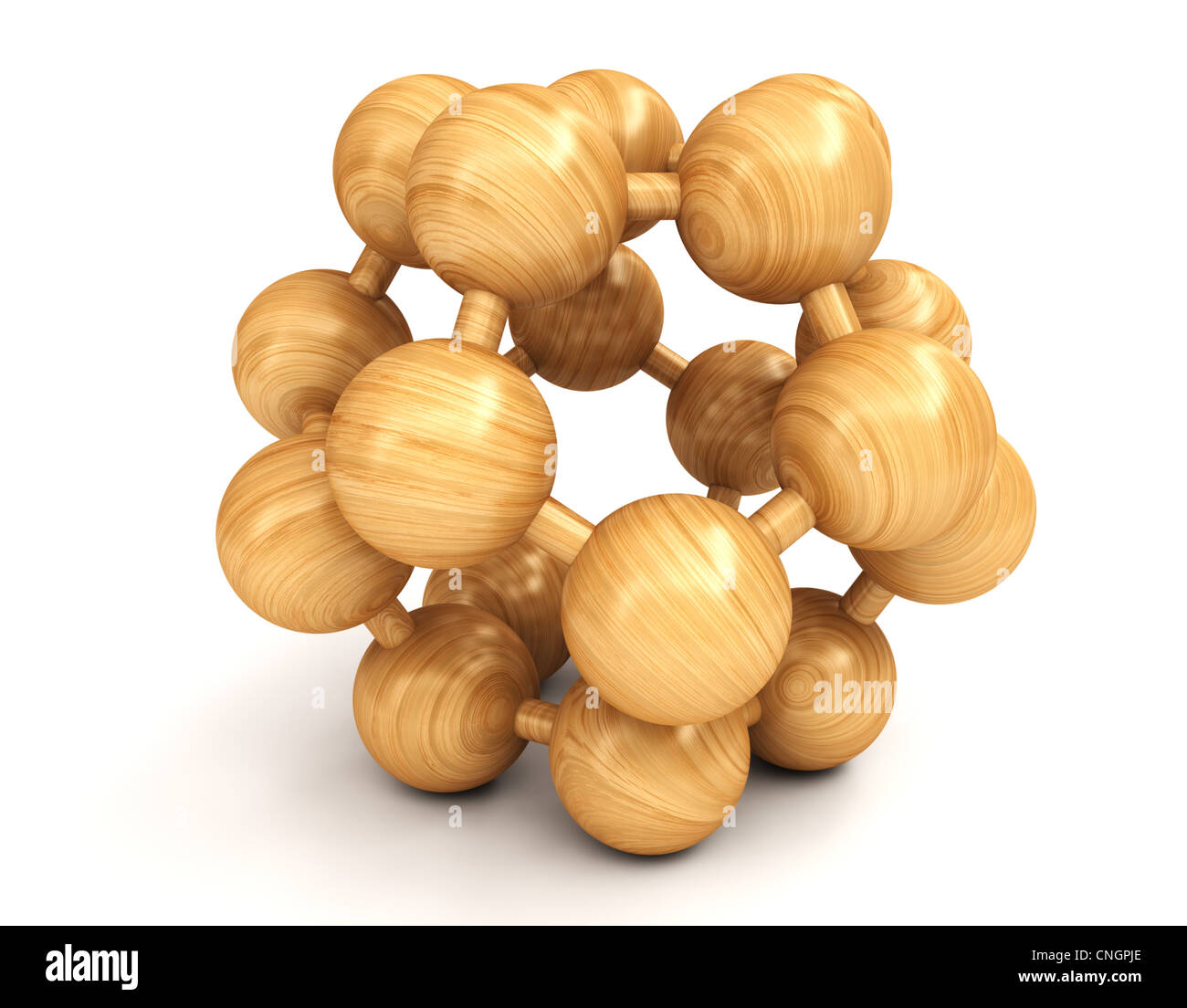 Wooden balls puzzle assembled on white background Stock Photo - Alamy