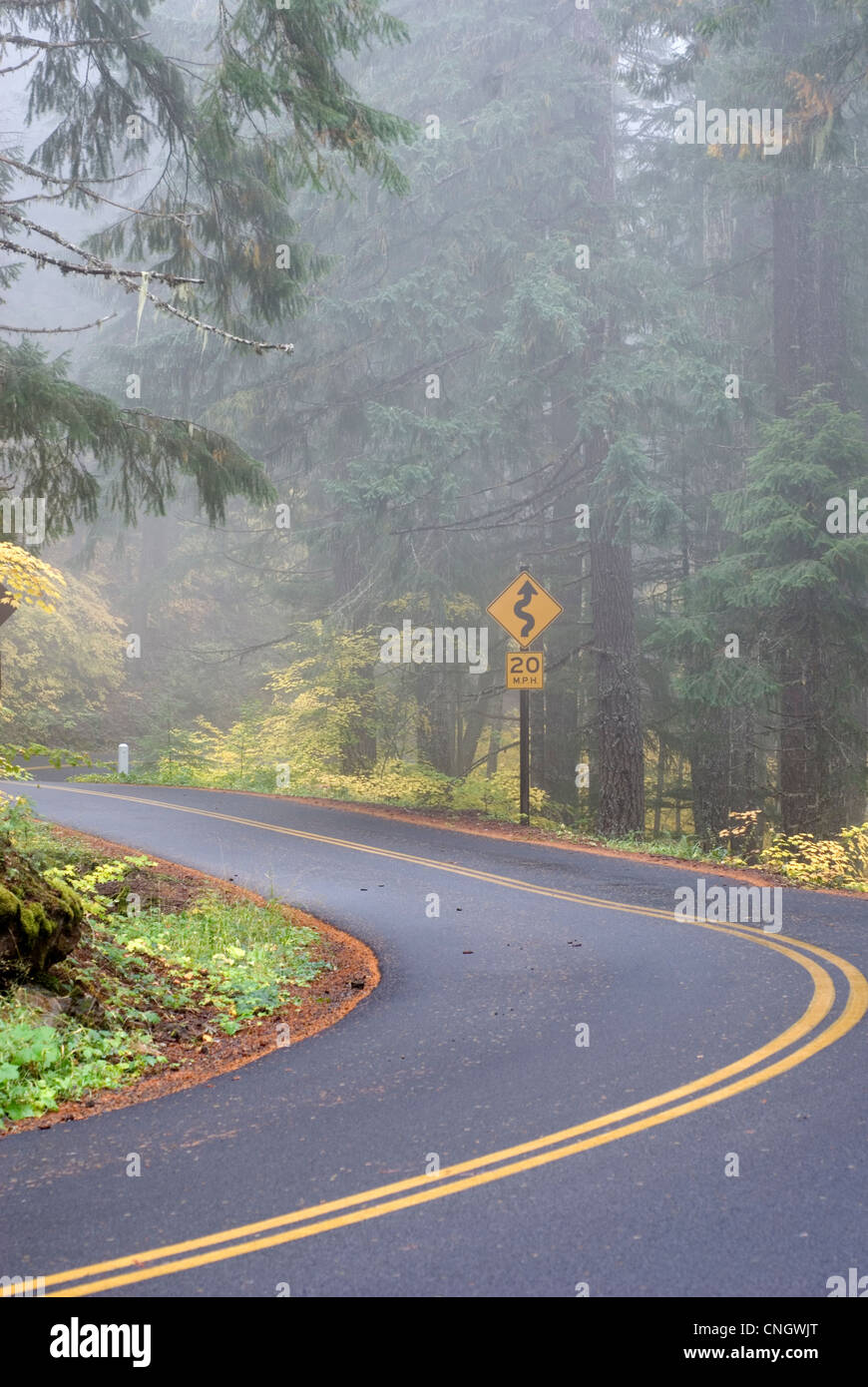 Windy road sign hi-res stock photography and images - Alamy