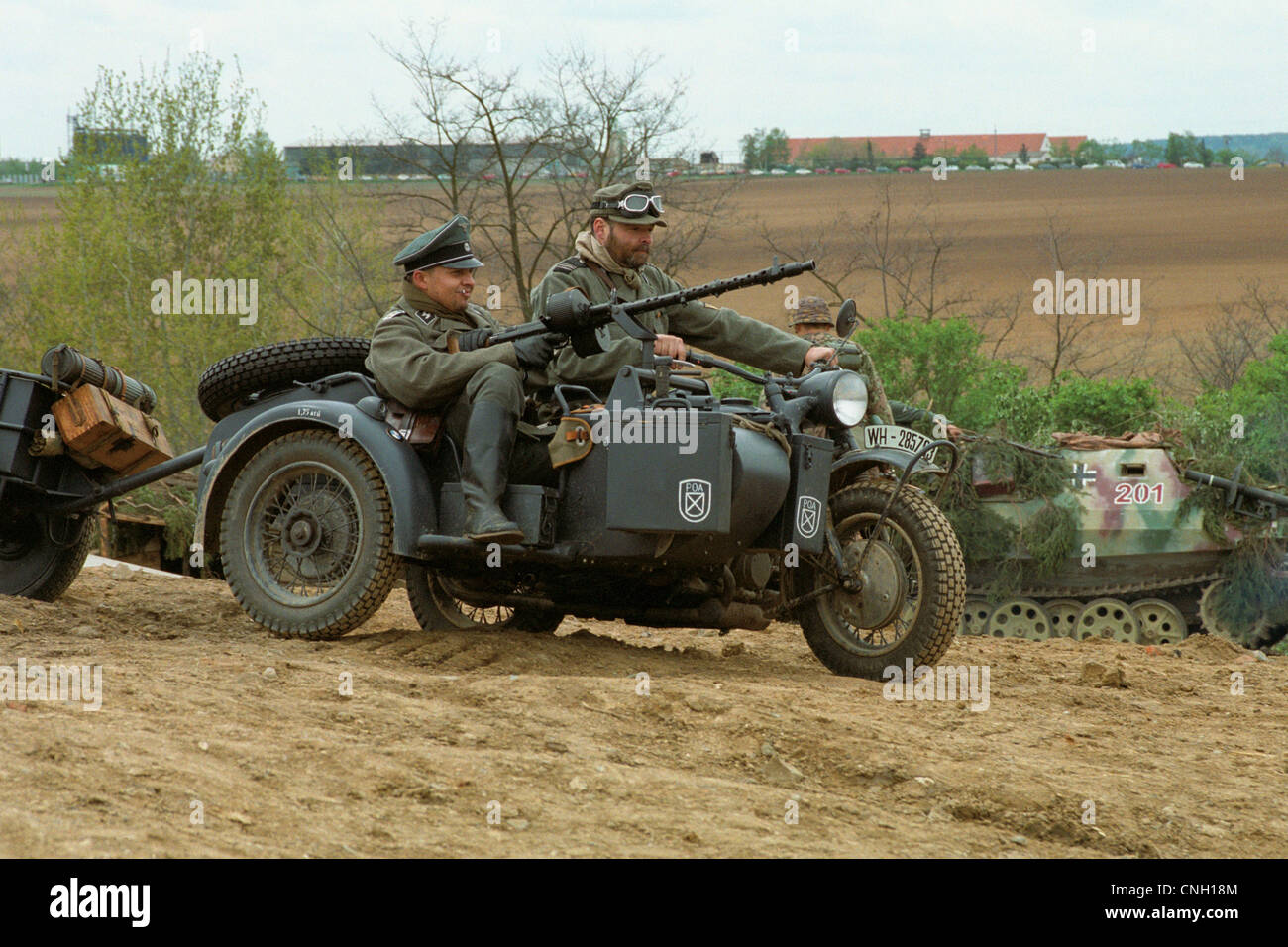 Motorized forces of Vlasov army. Re-enactment of the Battle for Orechov ...
