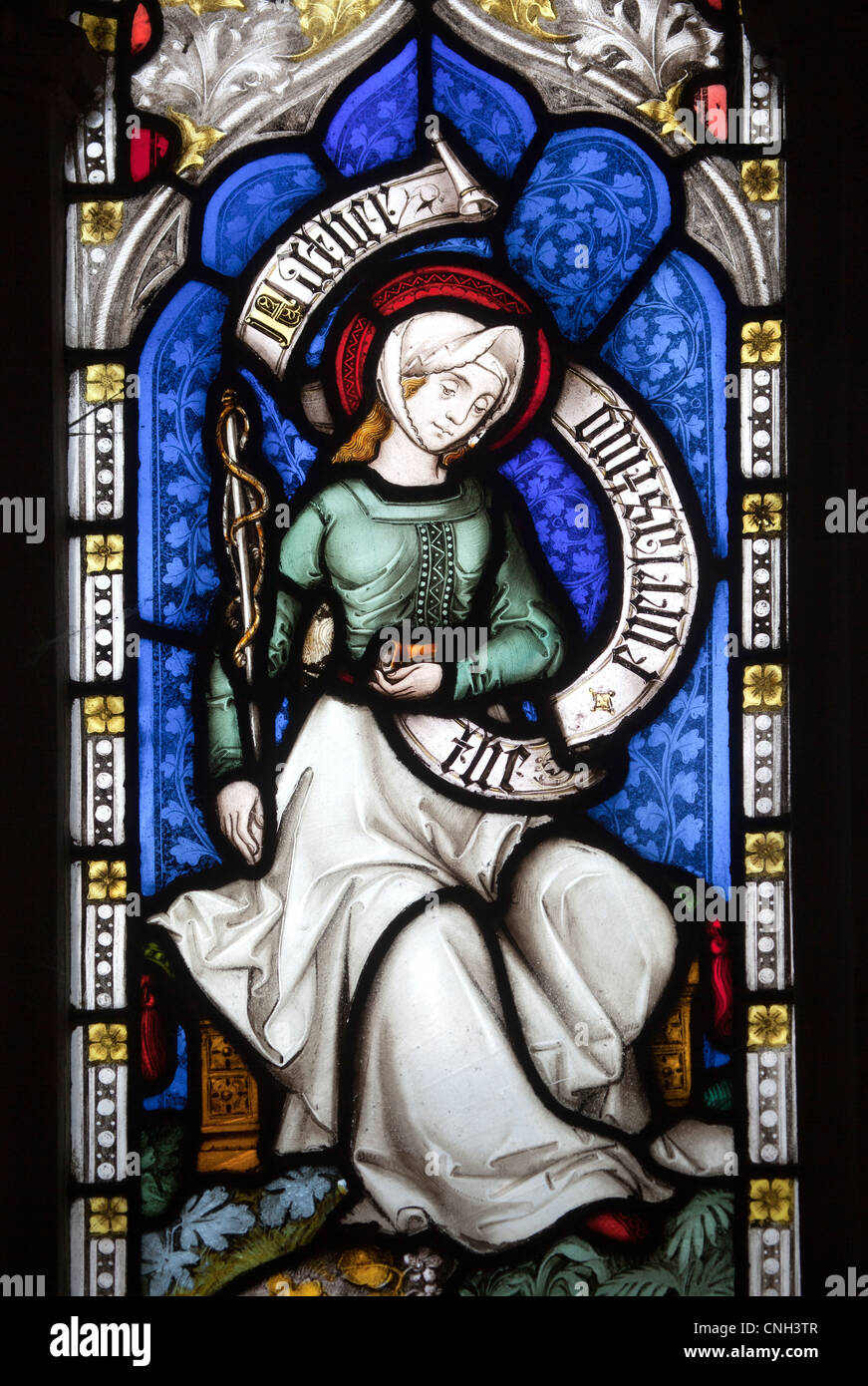 Stained Glass Window in the Cloister at Gloucester Cathedral Stock ...