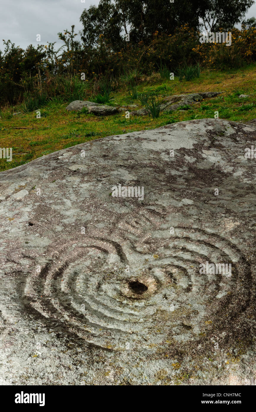 Ancient Rock Art Glyphs. Mogor, Marin, Galicia, Spain Stock Photo - Alamy