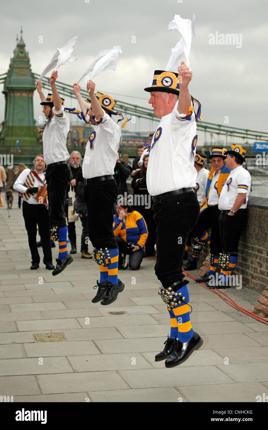 Hammersmith Morris Men dancers, doing traditional Morris Dancing Stock ...