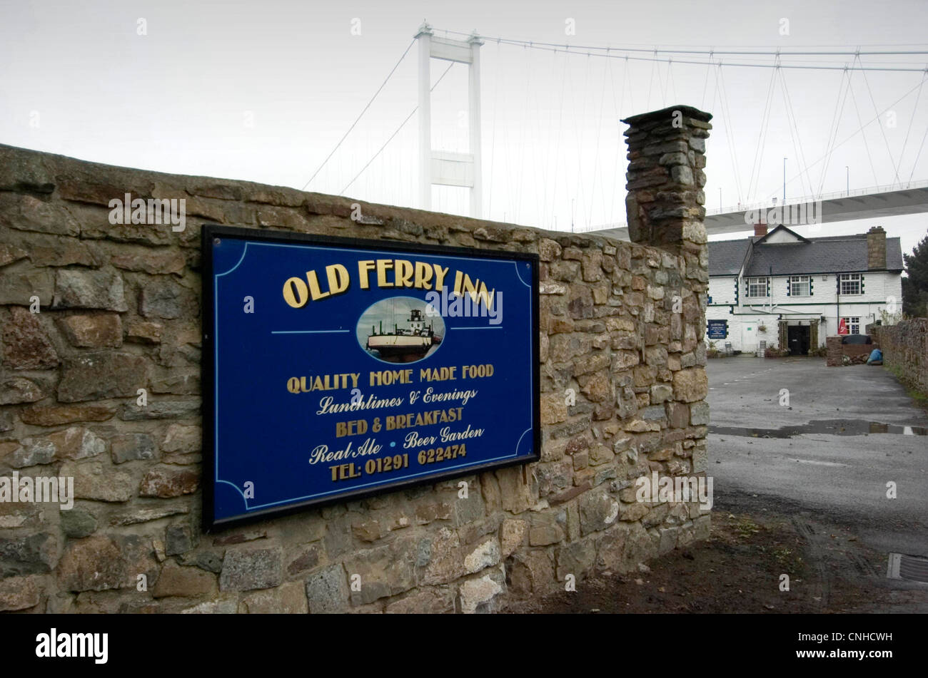 The Old Ferry Inn alongside the old Severn Bridge in UK Stock Photo - Alamy