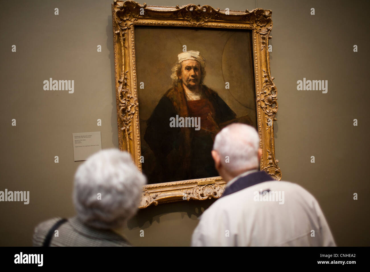 Visitors to the Metropolitan Museum of Art view a self portrait ...