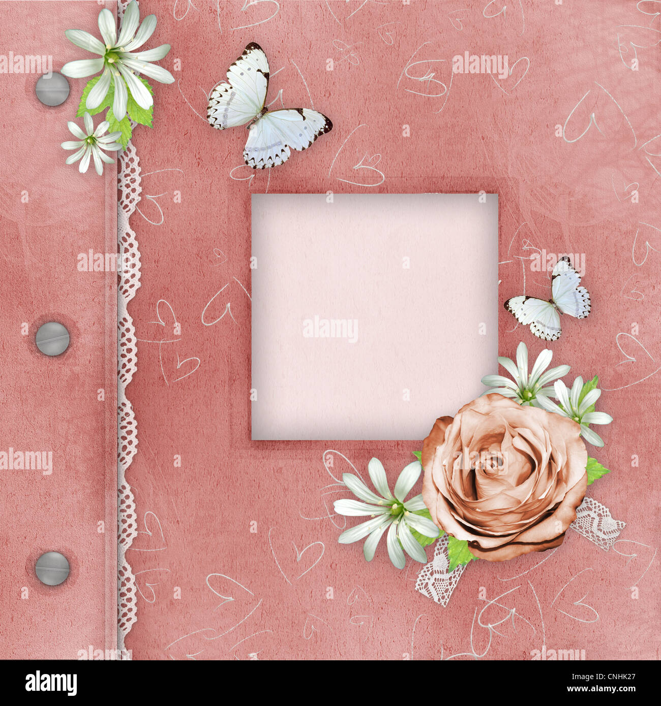 Cover Of Pink album with frame for photo Stock Photo - Alamy