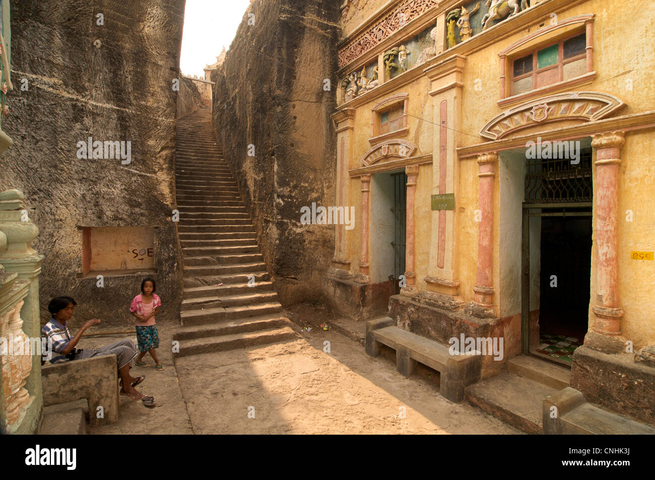 Shwe Ba Daung, Carved out of solid rock. Near Monywa, Burma Stock Photo ...