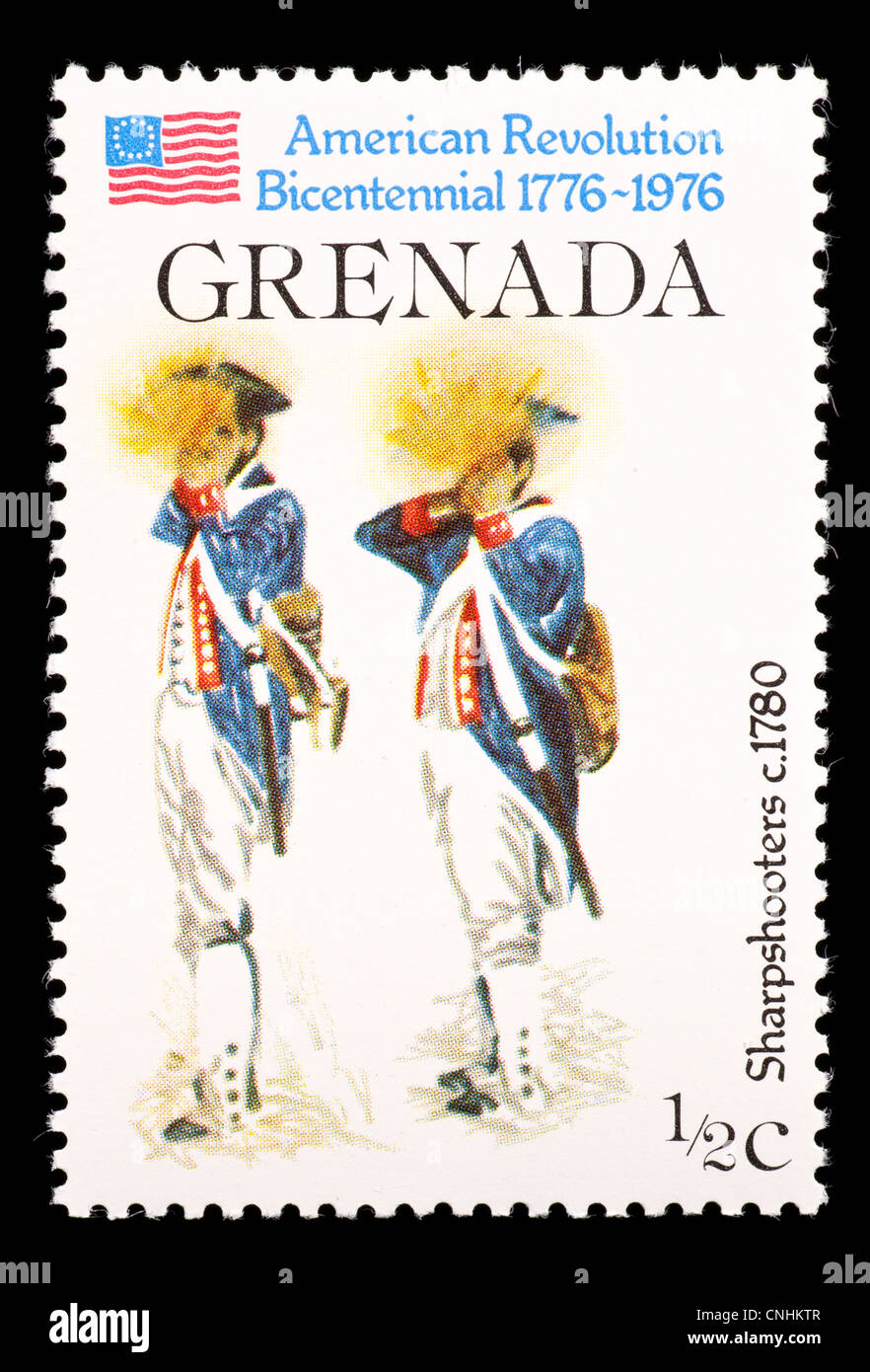 Postage stamp from Grenada depicting sharpshooters from the American ...