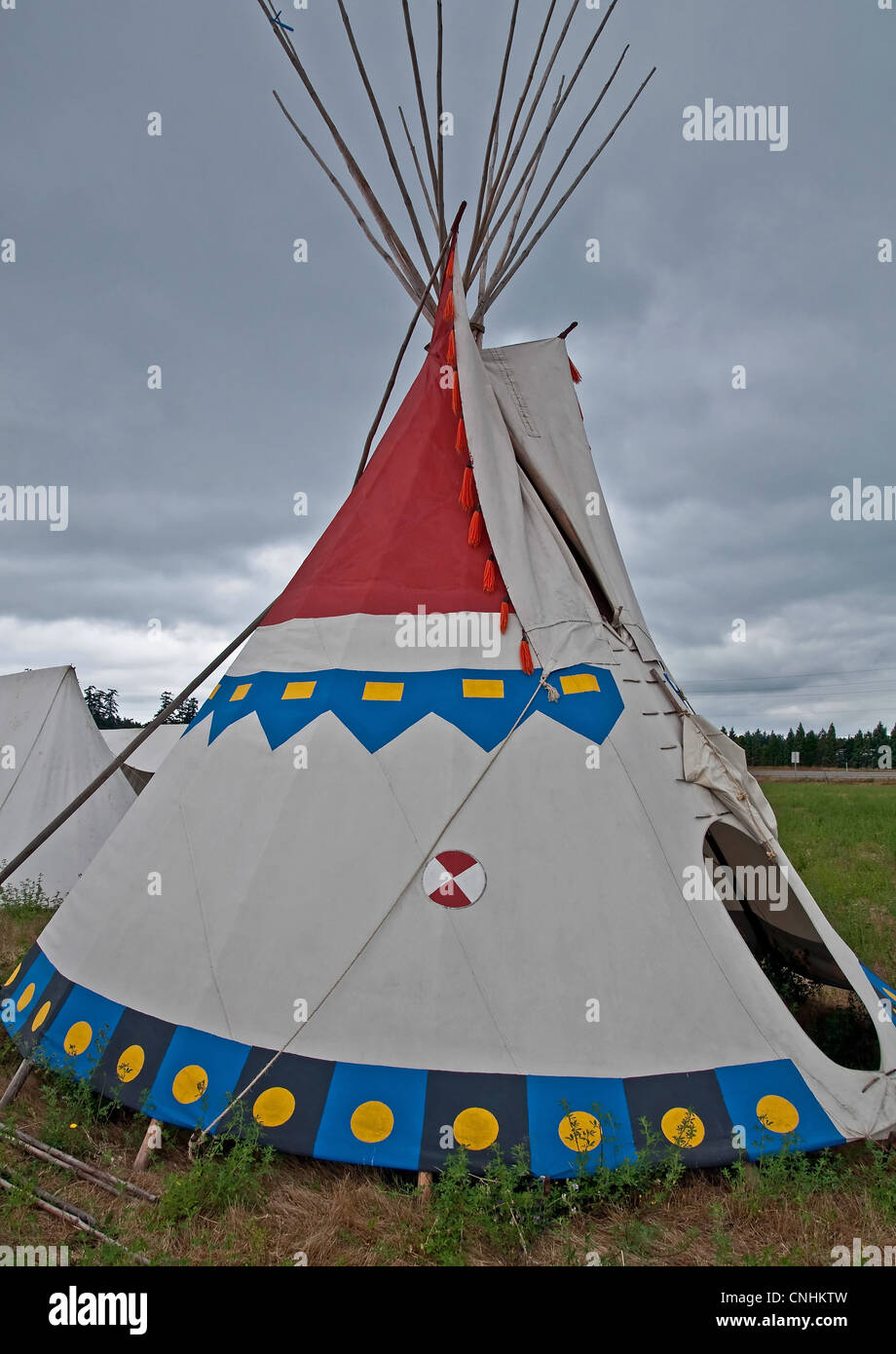 This is a traditional Native American Indian tepee, set up in a ...