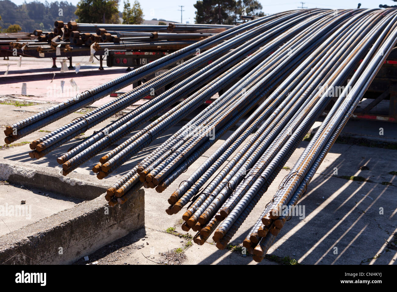 A stack of rebar Stock Photo - Alamy