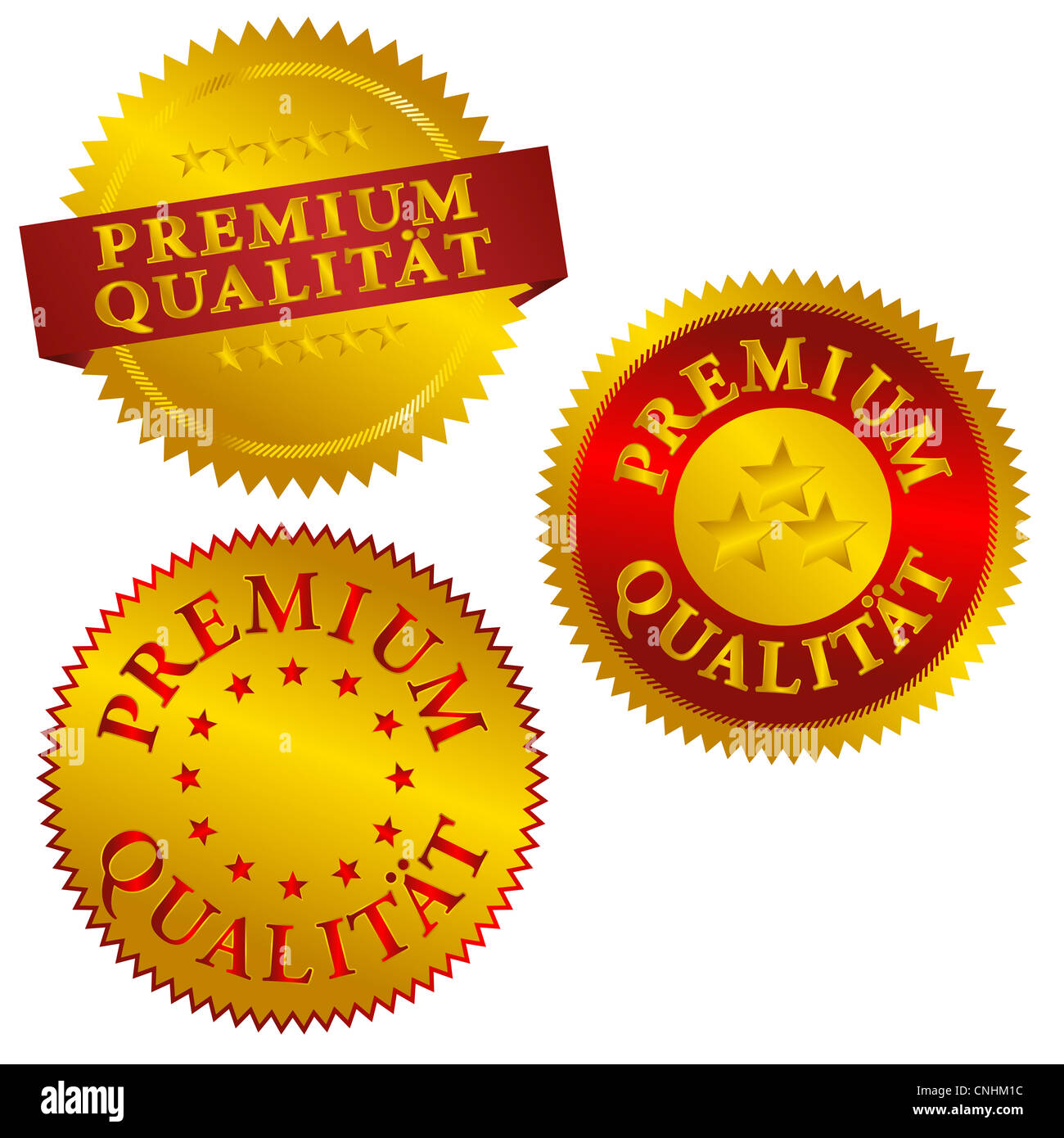 Set of Golden Premium Quality Seals in German Stock Photo - Alamy