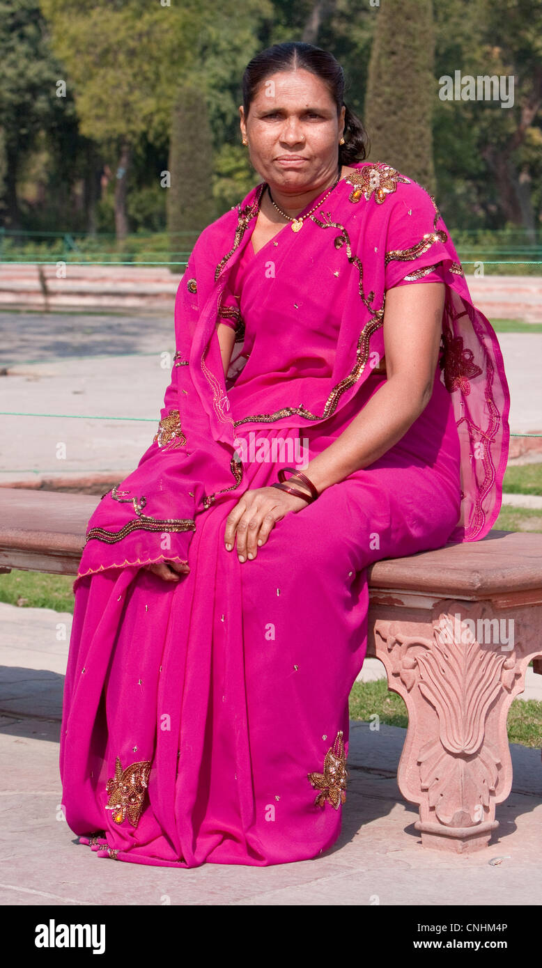 Agra, India. Indian Woman from Maharashtra State Visiting the Taj Mahal ...