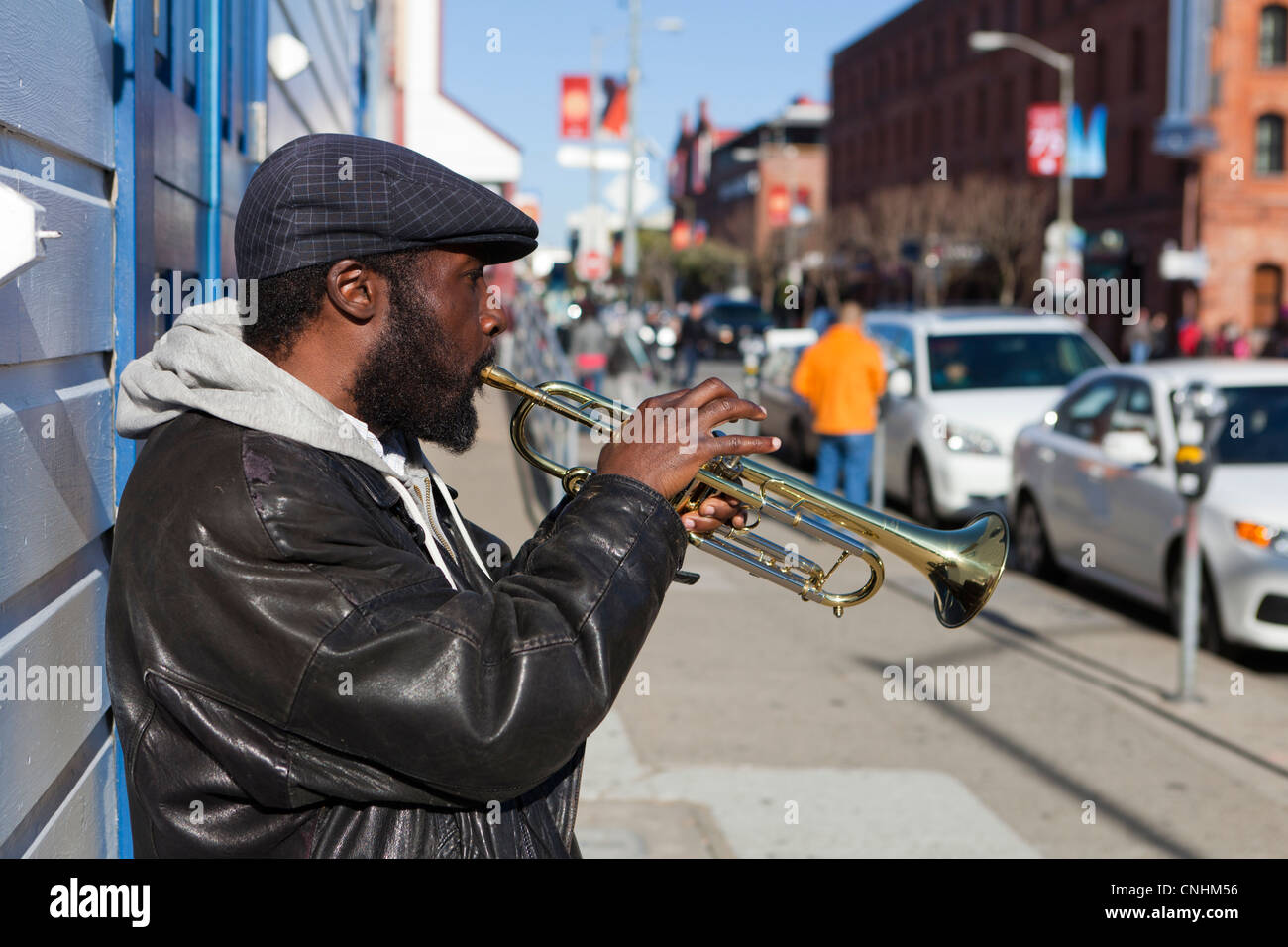 Black male trumpet player hi-res stock photography and images - Alamy