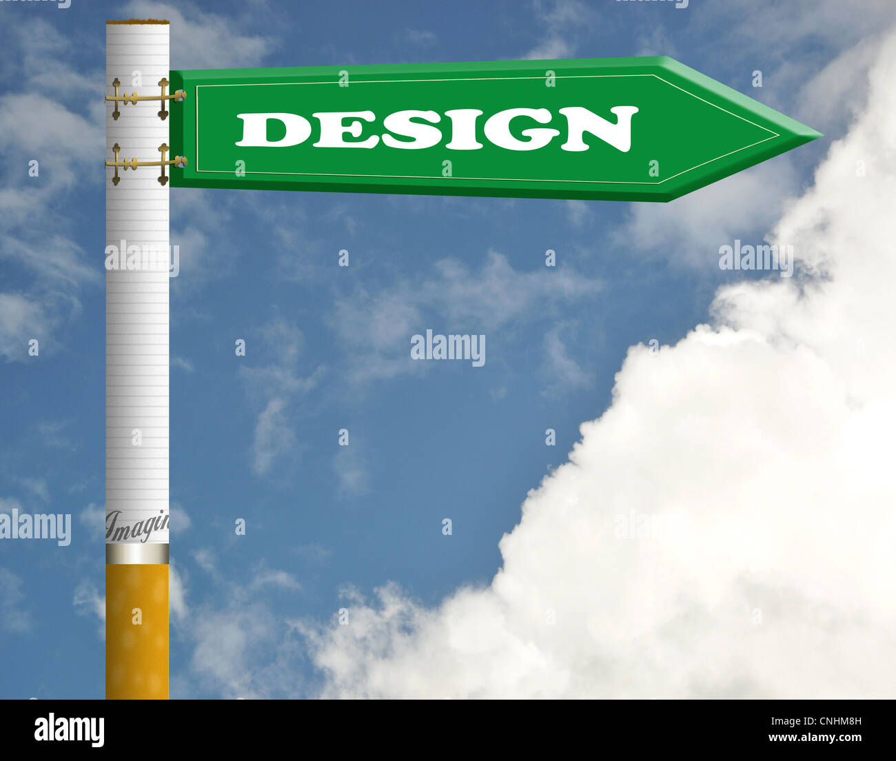 Design cigarette road sign Stock Photo - Alamy