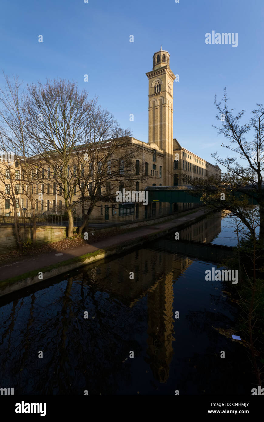 New Mill and The Leeds Liverpool Canal at Saltaire, West Yorkshire ...