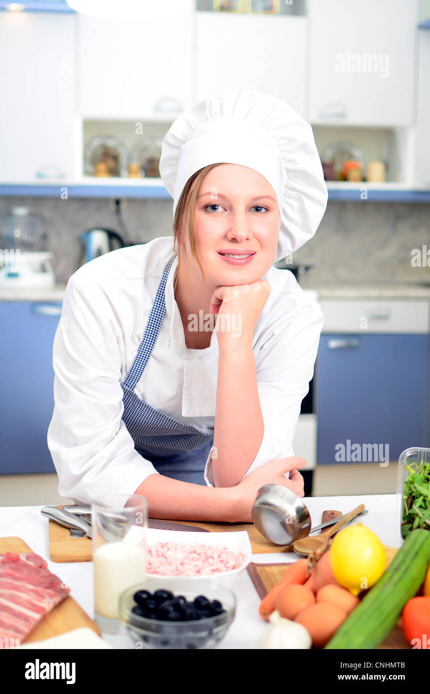 happy cook in the kitchen Stock Photo - Alamy