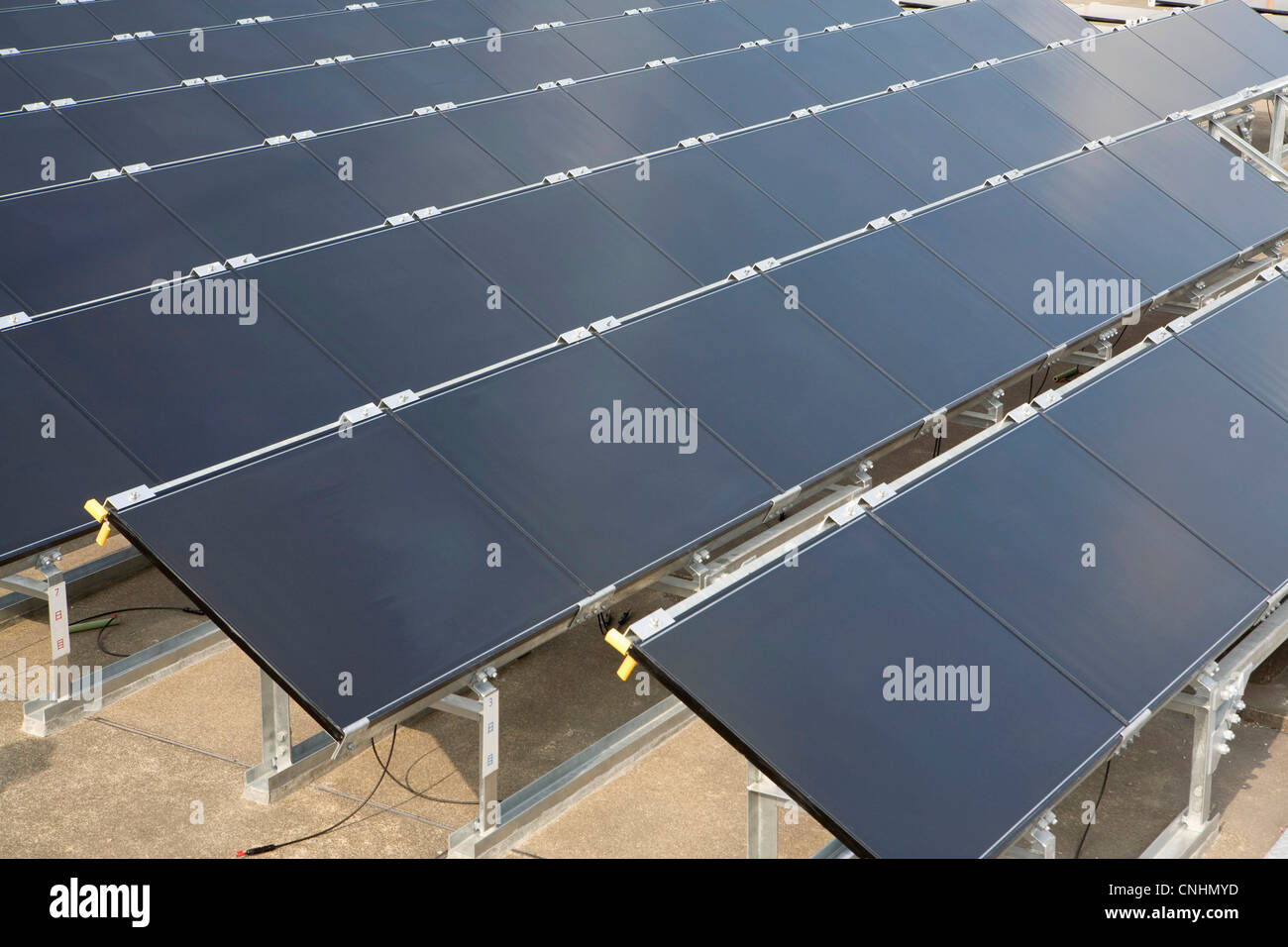 Detail of solar panels in rows Stock Photo - Alamy
