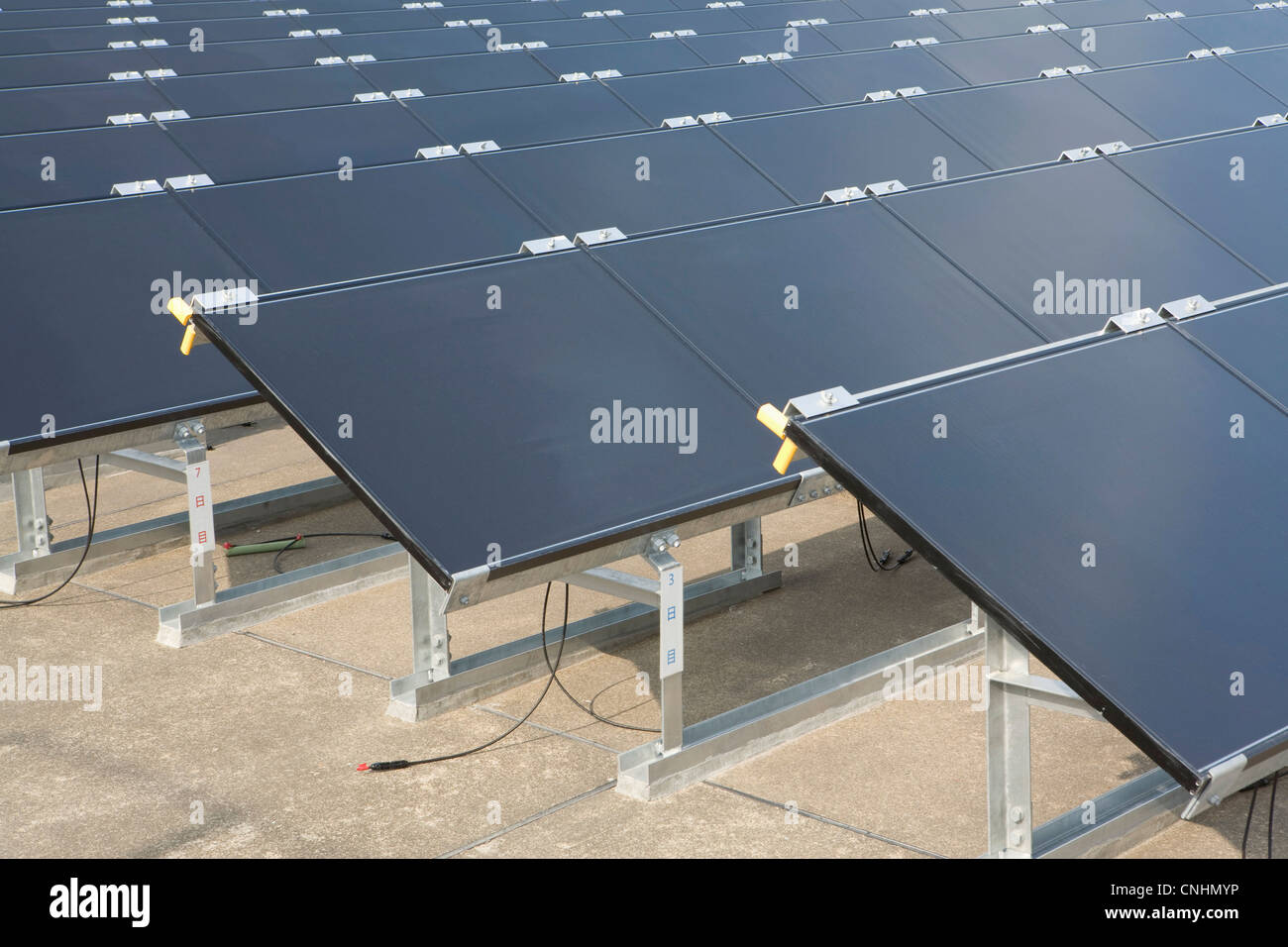 Detail of solar panels in rows Stock Photo - Alamy