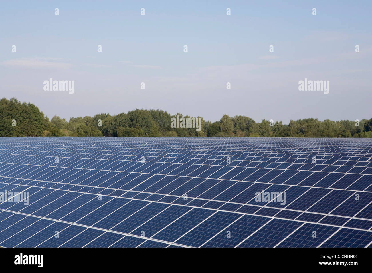 Rows of solar panels in a field Stock Photo - Alamy