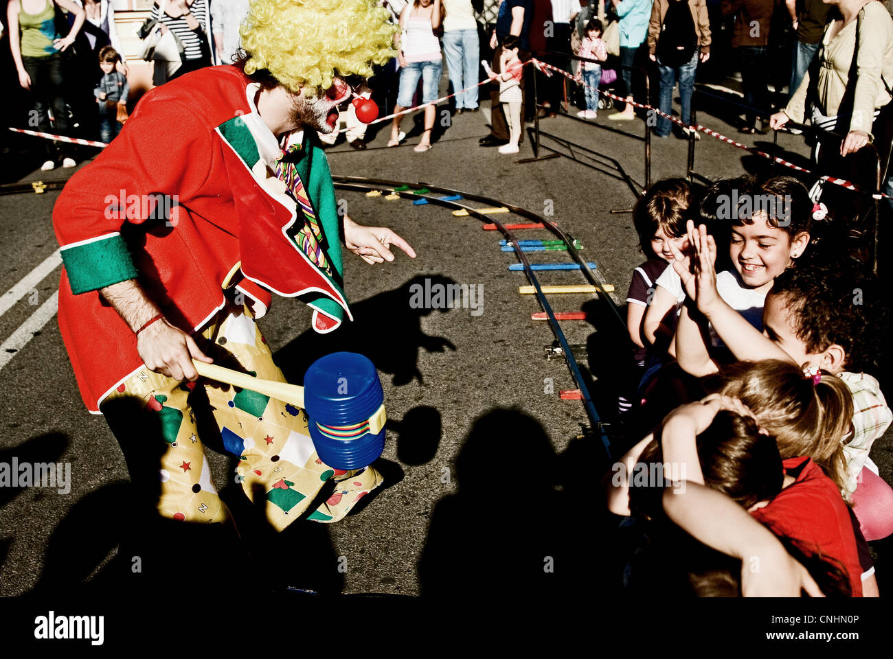Clown on the street of Barcelona Stock Photo - Alamy