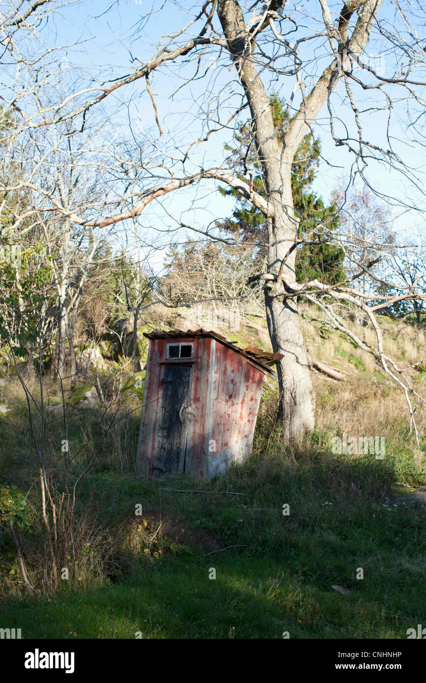 An outhouse on a hill Stock Photo - Alamy