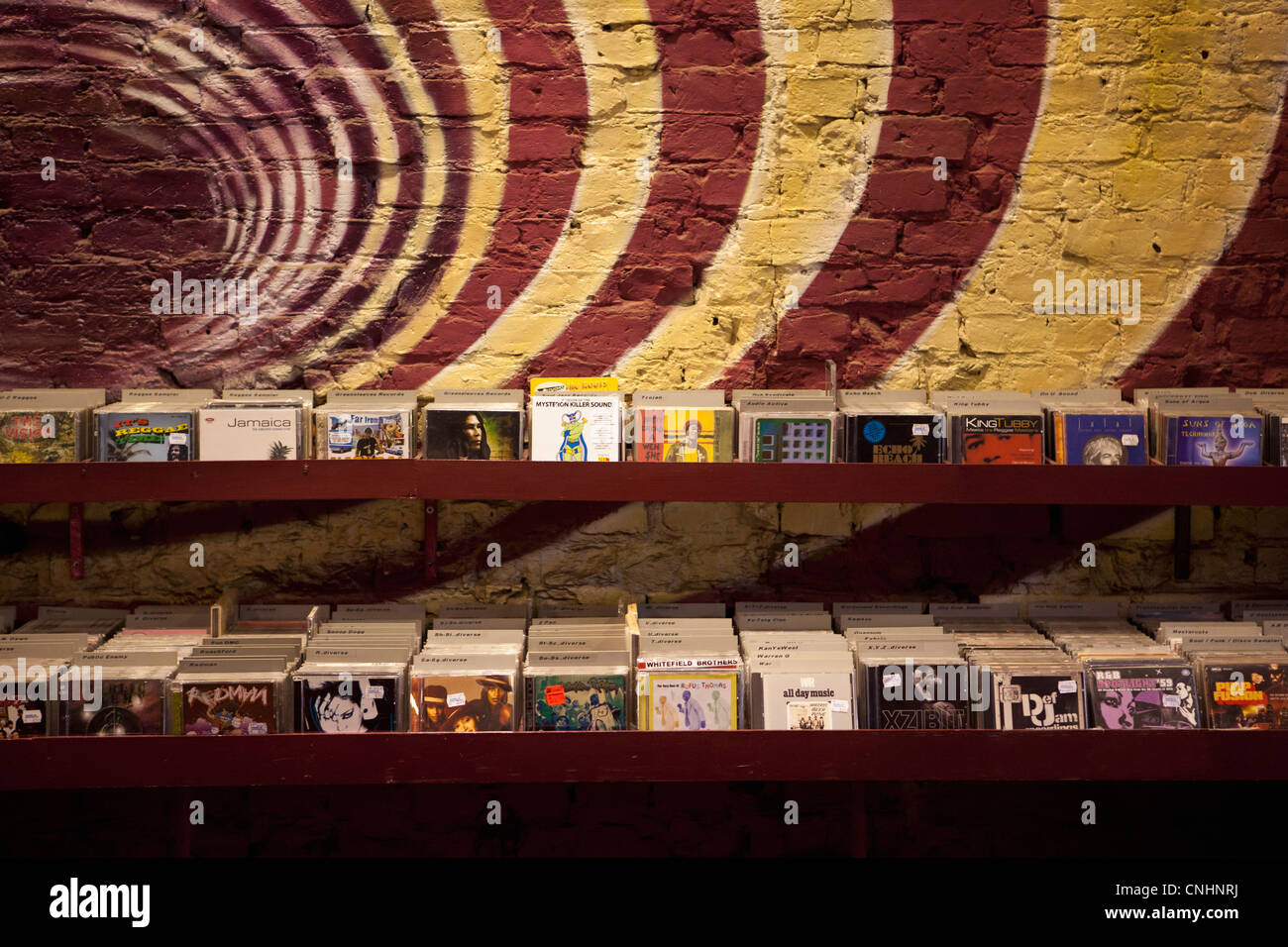 Shelves of compact discs in a record shop Stock Photo - Alamy