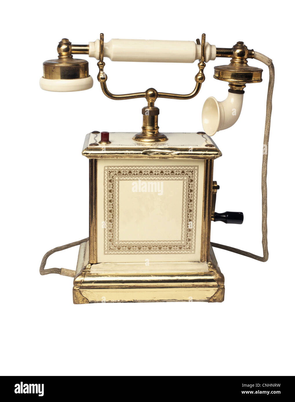 The beautiful retro phone on white background Stock Photo - Alamy