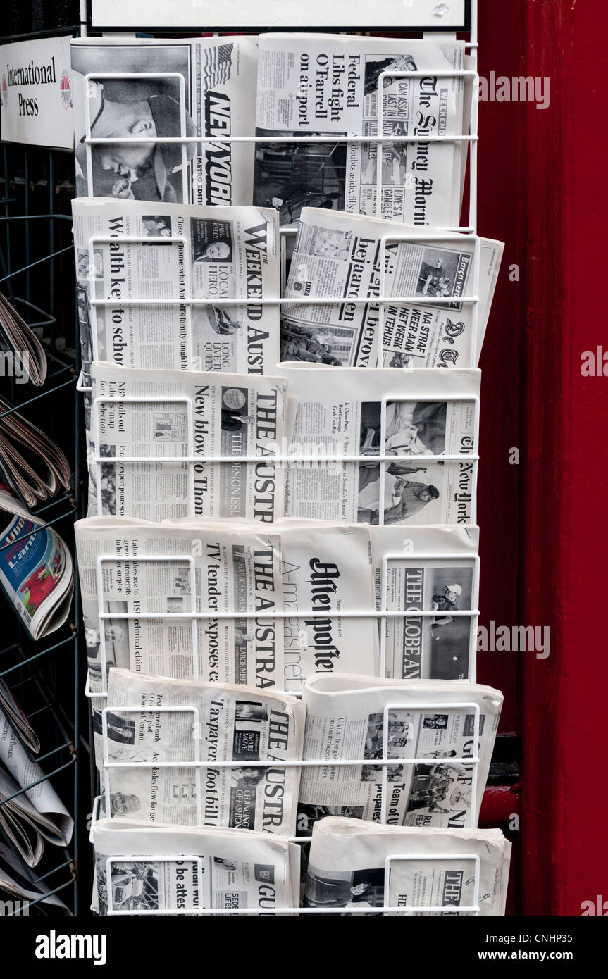 International Newspapers on display in the UK Stock Photo - Alamy