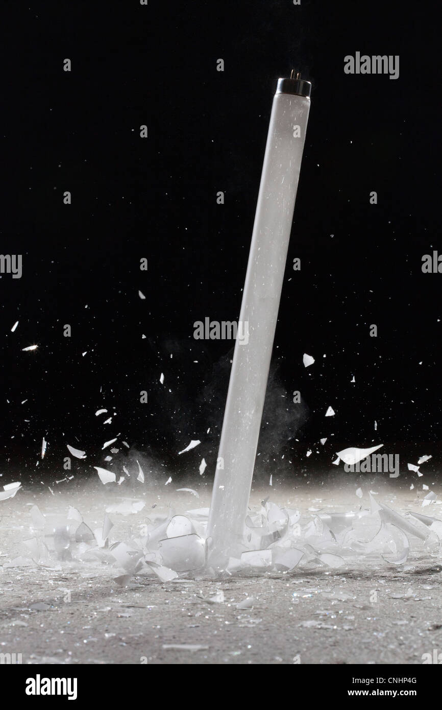A fluorescent tube shattering Stock Photo - Alamy