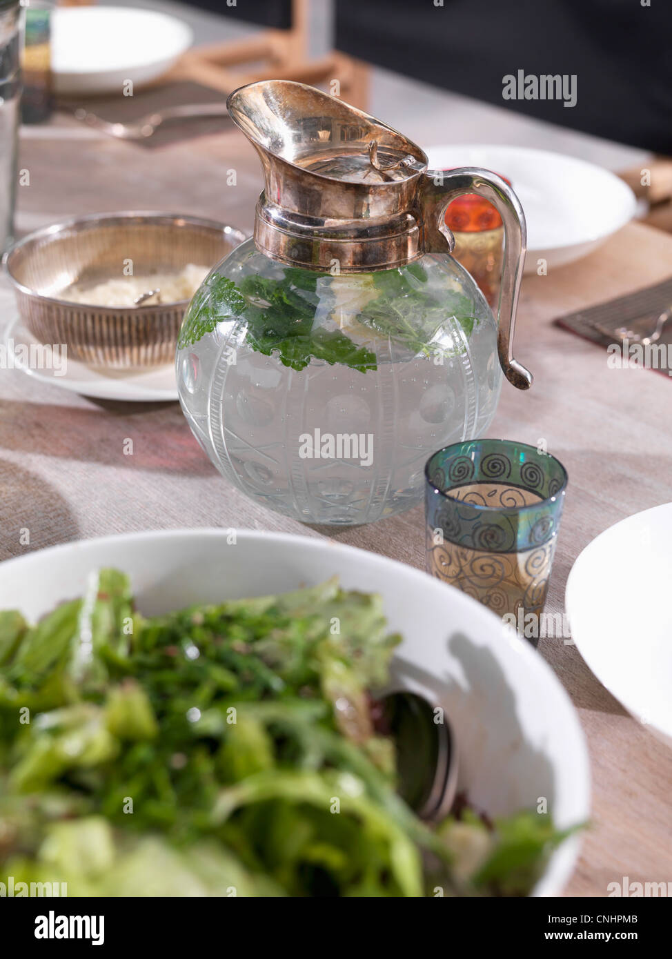 Silver water pitcher hi-res stock photography and images - Alamy