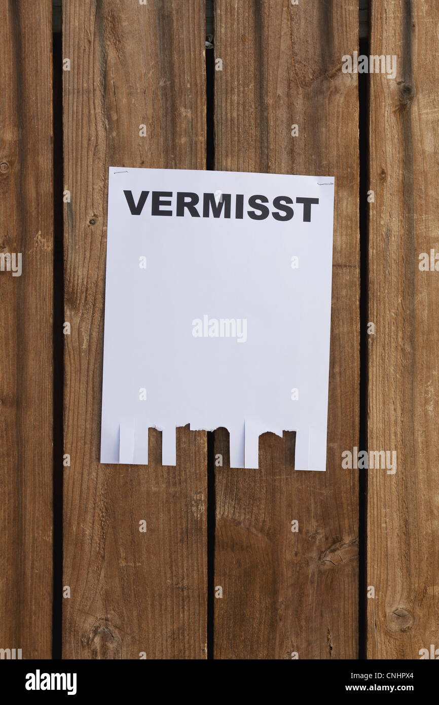 Missing flyer hi-res stock photography and images - Alamy