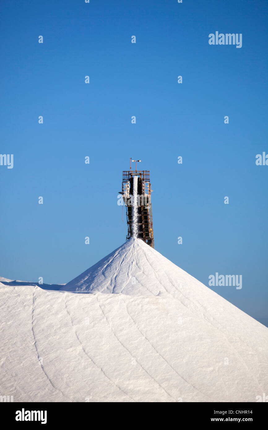 Mining machinery unloading salt at a salt mine Stock Photo - Alamy