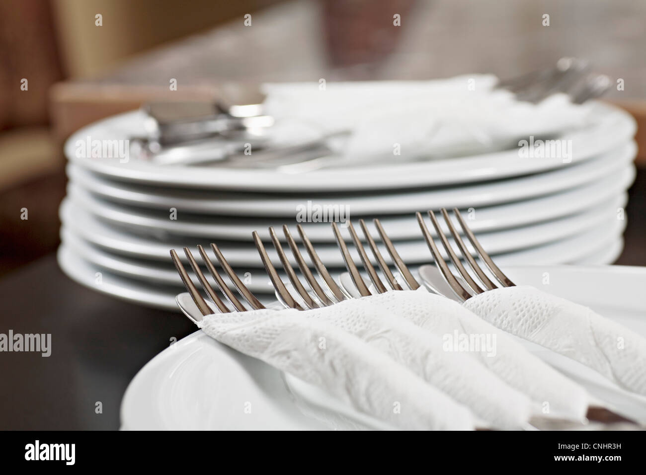 Cutlery wrapped in paper napkin hi-res stock photography and images - Alamy