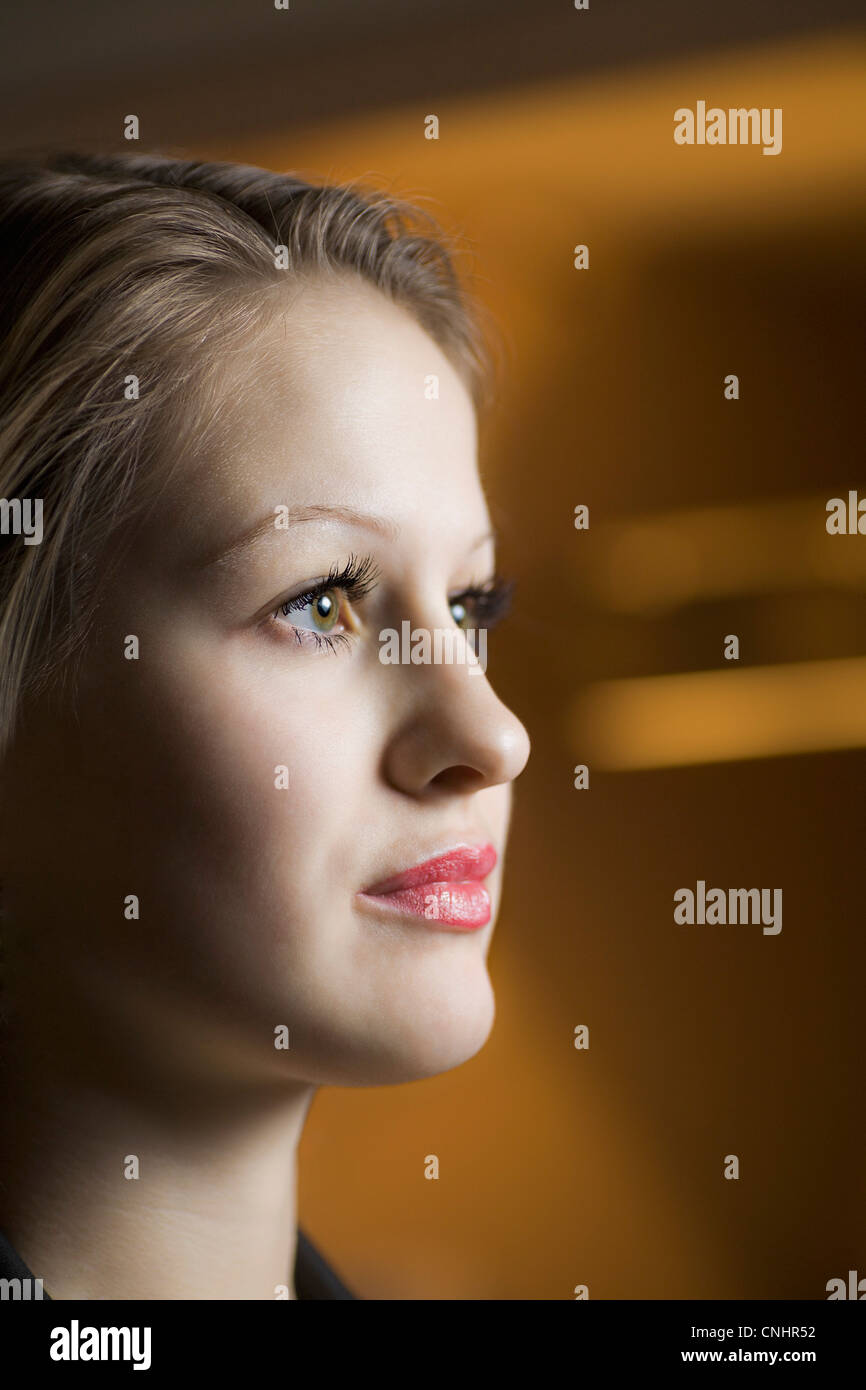 Profile woman face close up shadow hi-res stock photography and images ...