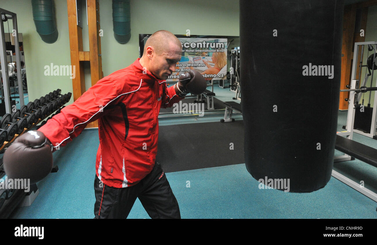 Boxer Lukas Konecny CZE trains prior Interim WBO Light Middleweight ...