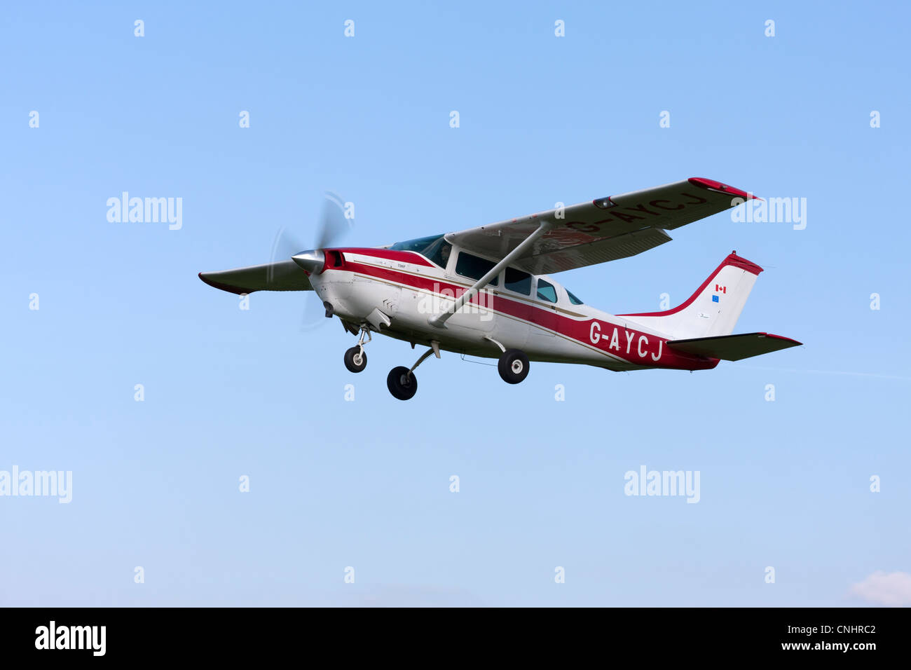 Cessna TP206 Super Skylane G-AYCJ in flight at Breighton Airfield Stock ...