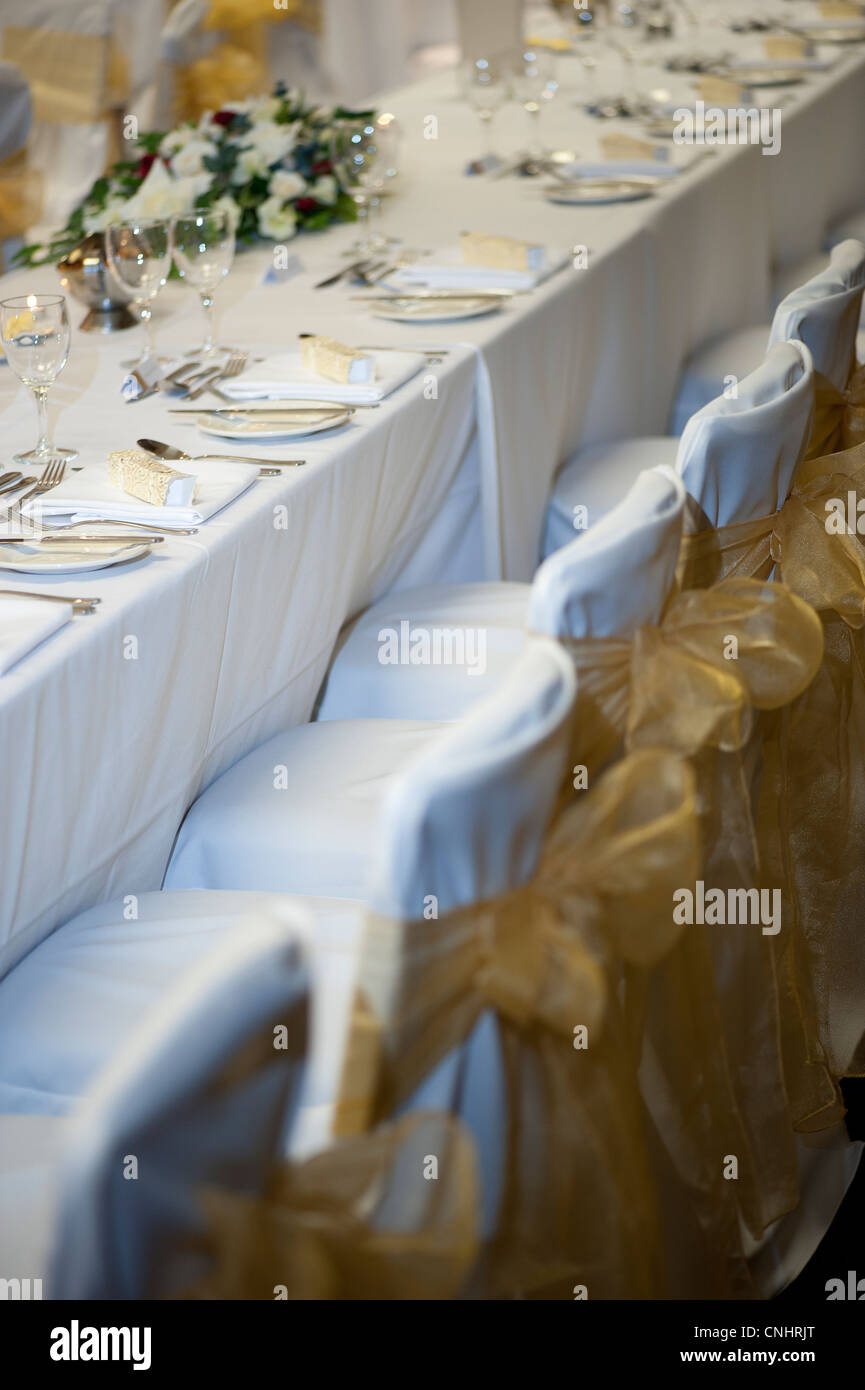 wedding breakfast reception tables with candles, gifts, favours and ...