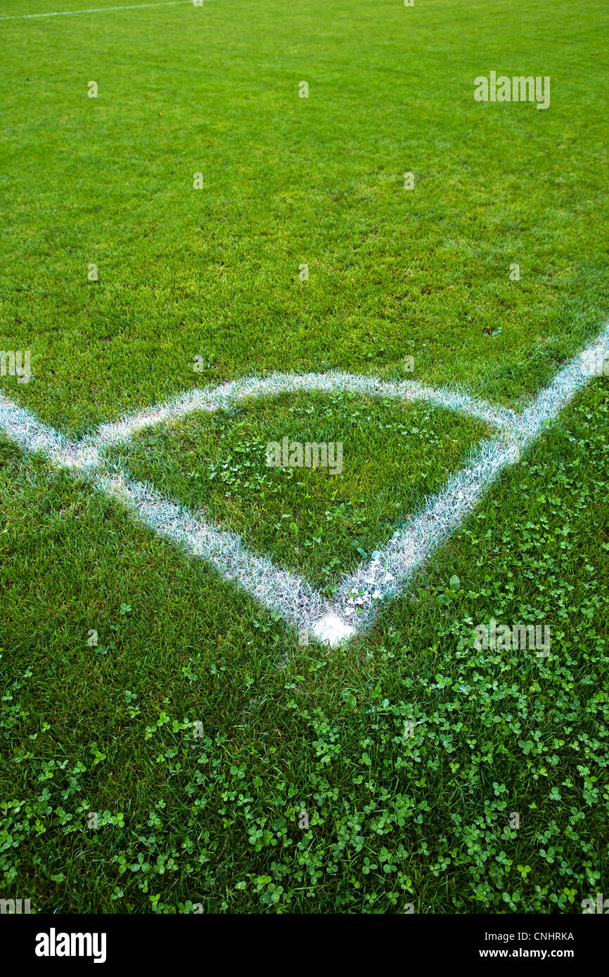 Sport grounds concept - Football/soccer pitch (color toned image Stock ...