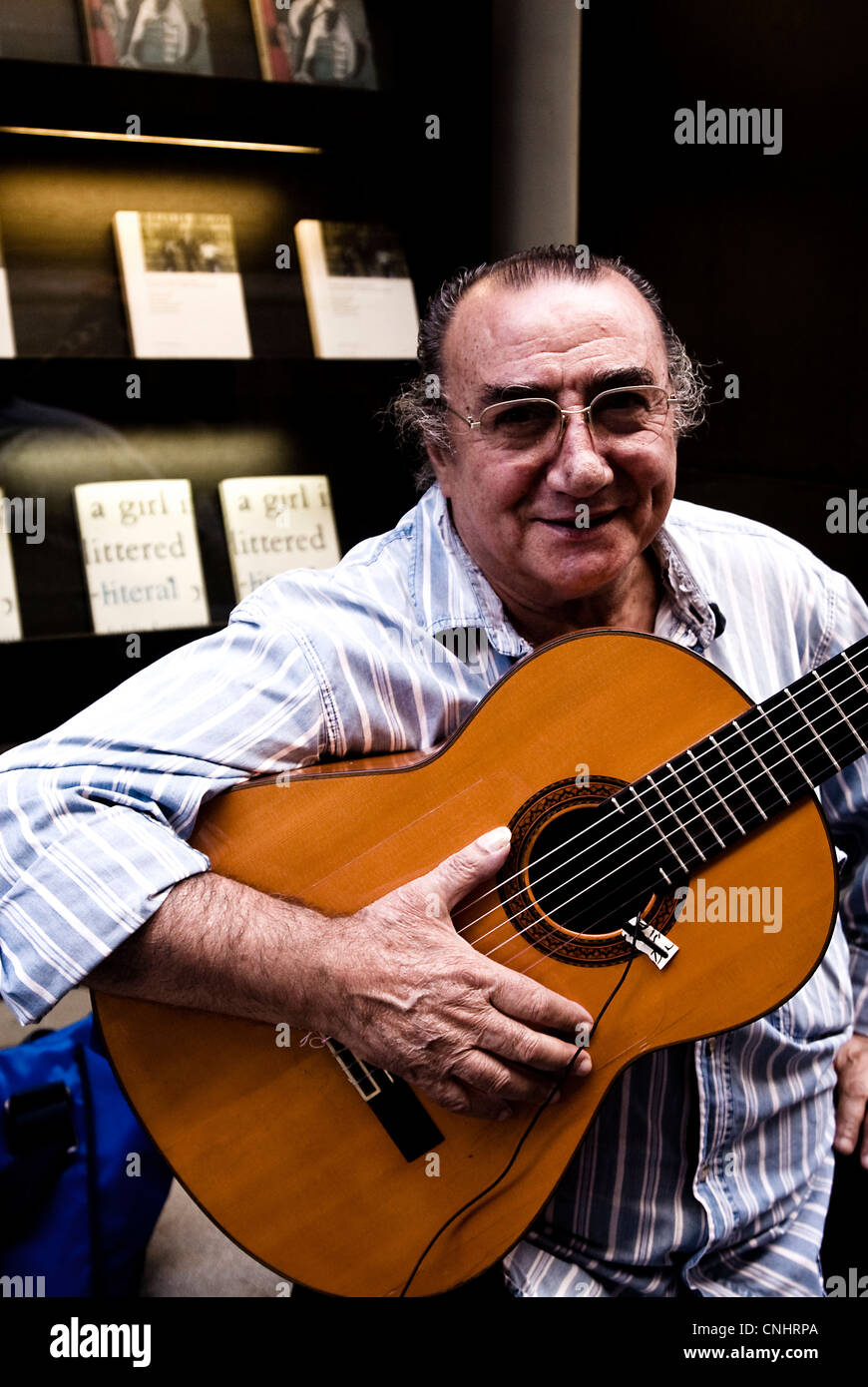 Gypsy musician playing flamenco on the street of Granada Stock Photo ...