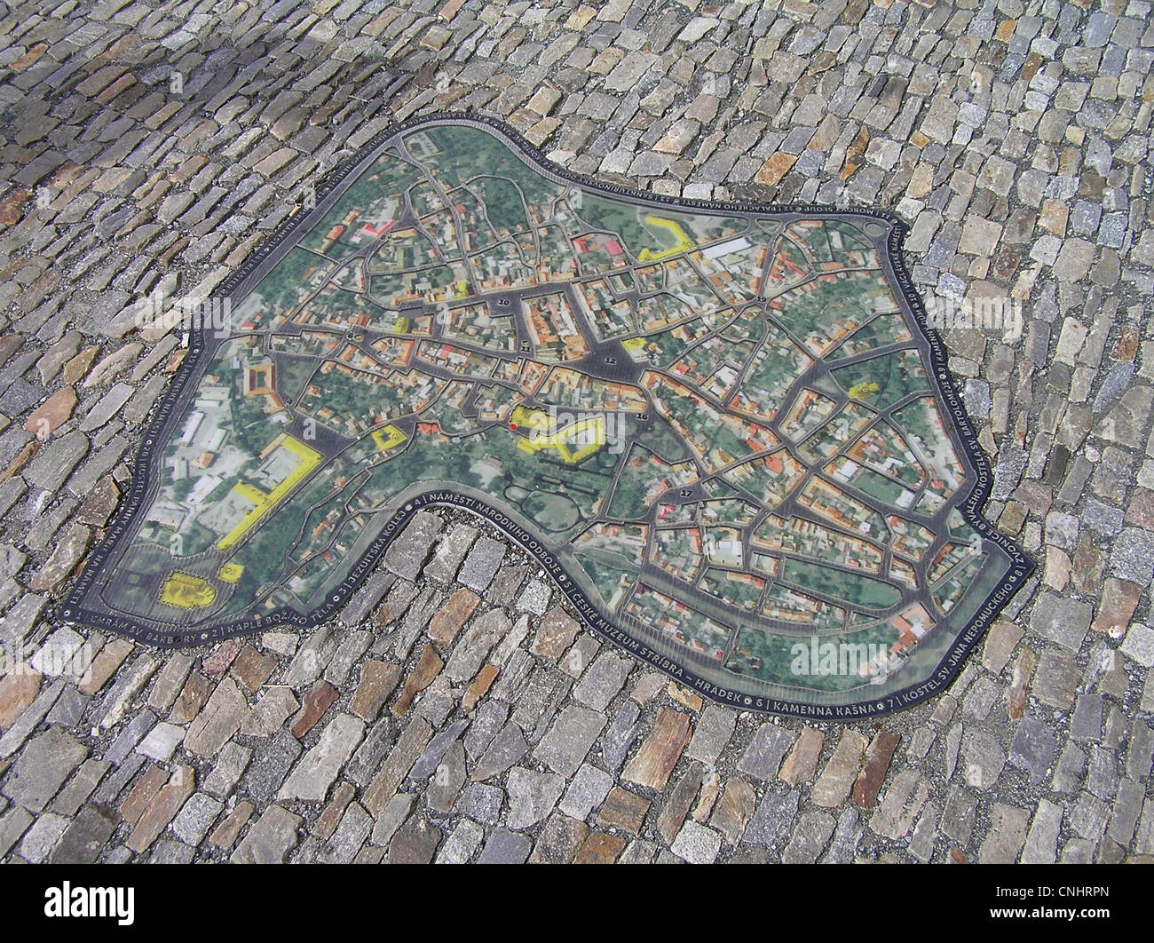 pavement, map Kutna Hora (CTK Photo/Libor Sojka Stock Photo - Alamy