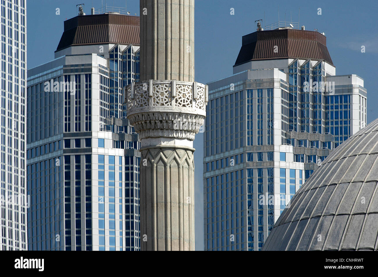 Modern architecture and mosque Levent Turkey Stock Photo - Alamy